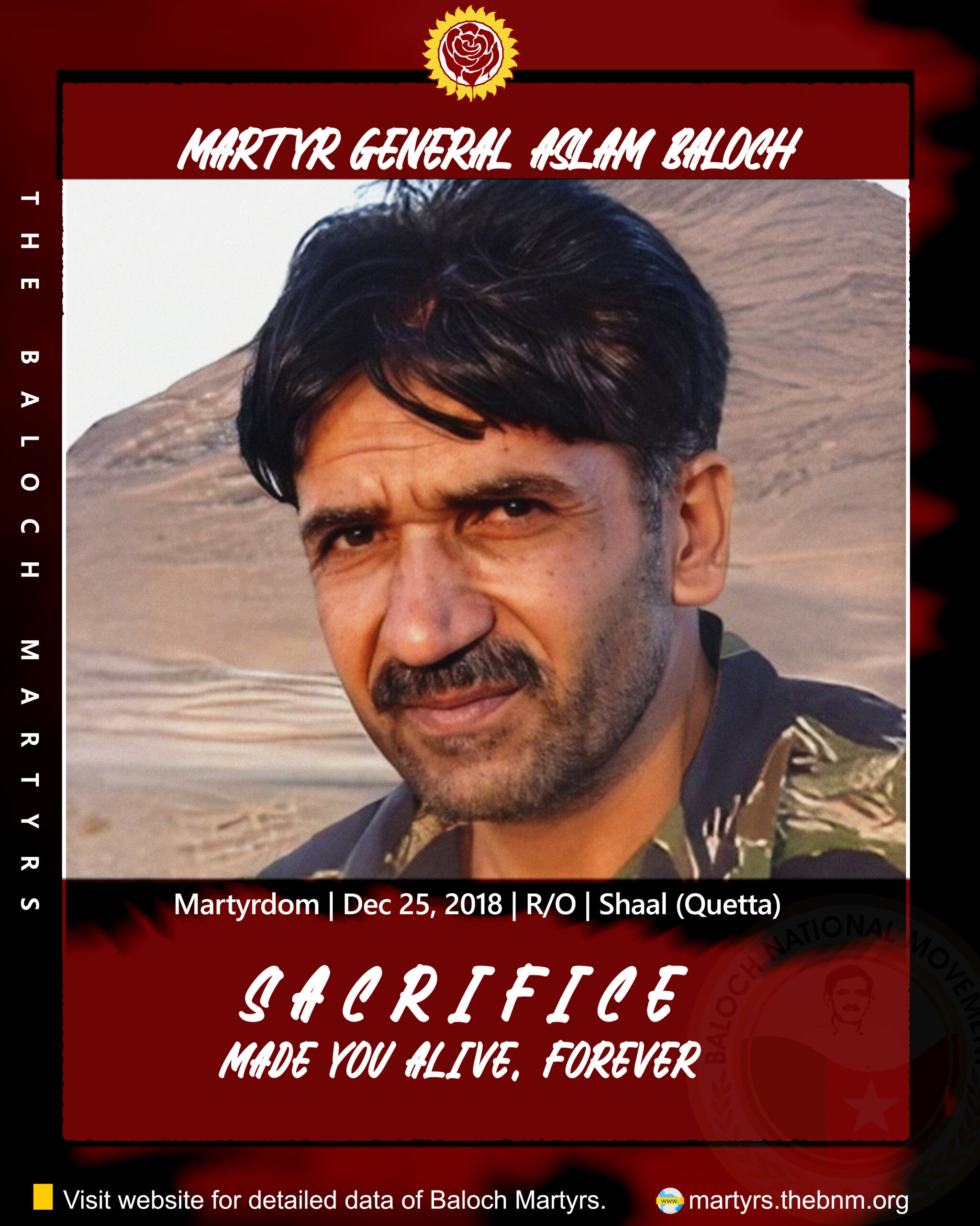 Martyr General Aslam Baloch ⋆ The Baloch Martyrs 🔅